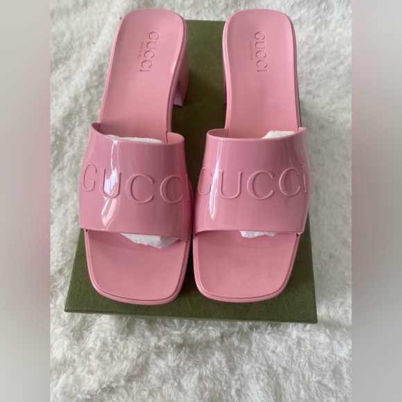 Gucci | Shoes | Gucci Block Heel Platform Rubber Sandals | Poshmark